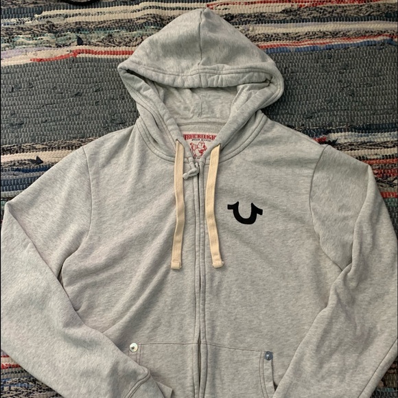 True Religion | Sweaters | True Religion Grey Hoodie | Poshmark